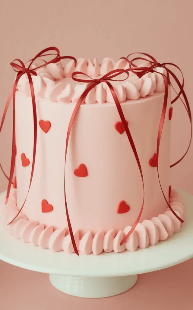 20 Lovely Red Ribbon Cake Ideas For Her