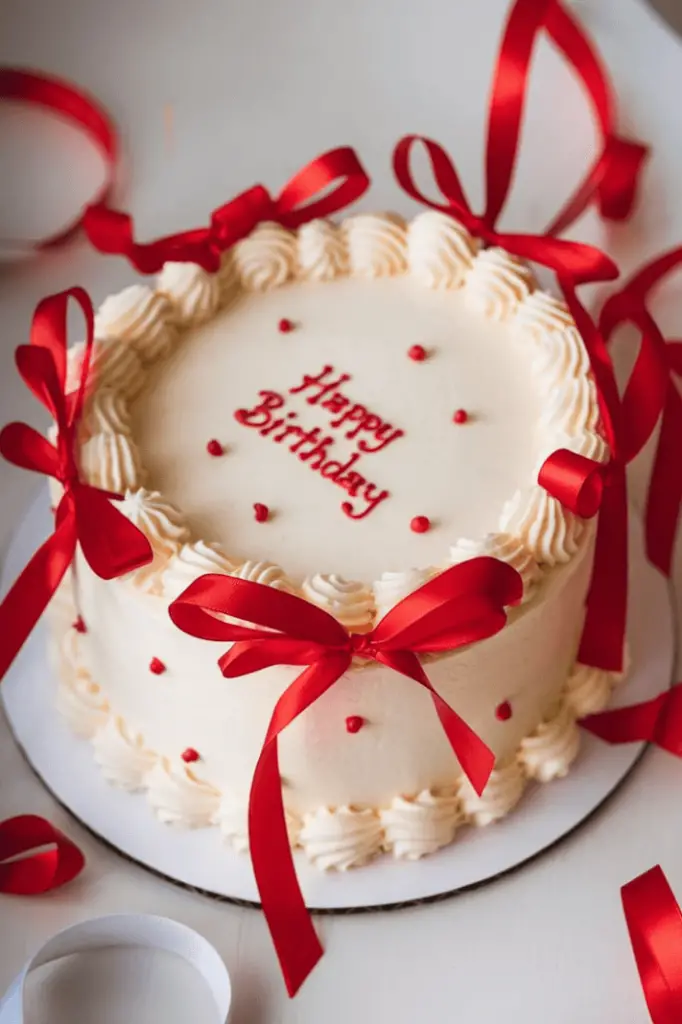 20 Lovely Red Ribbon Cake Ideas For Her