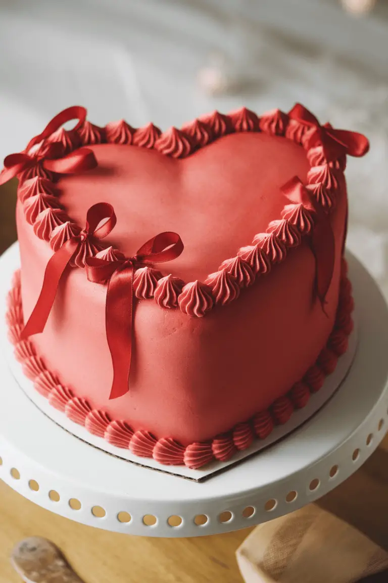 20 Lovely Red Ribbon Cake Ideas For Her