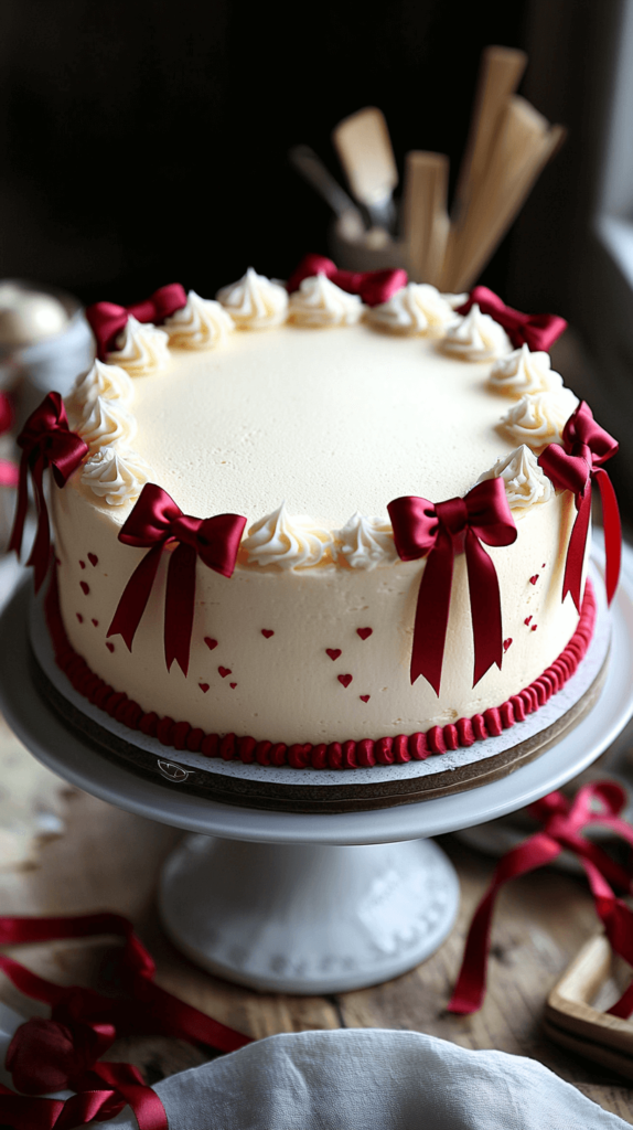 20 Lovely Red Ribbon Cake Ideas For Her