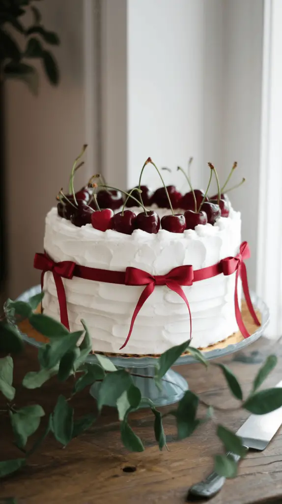 20 Lovely Red Ribbon Cake Ideas For Her